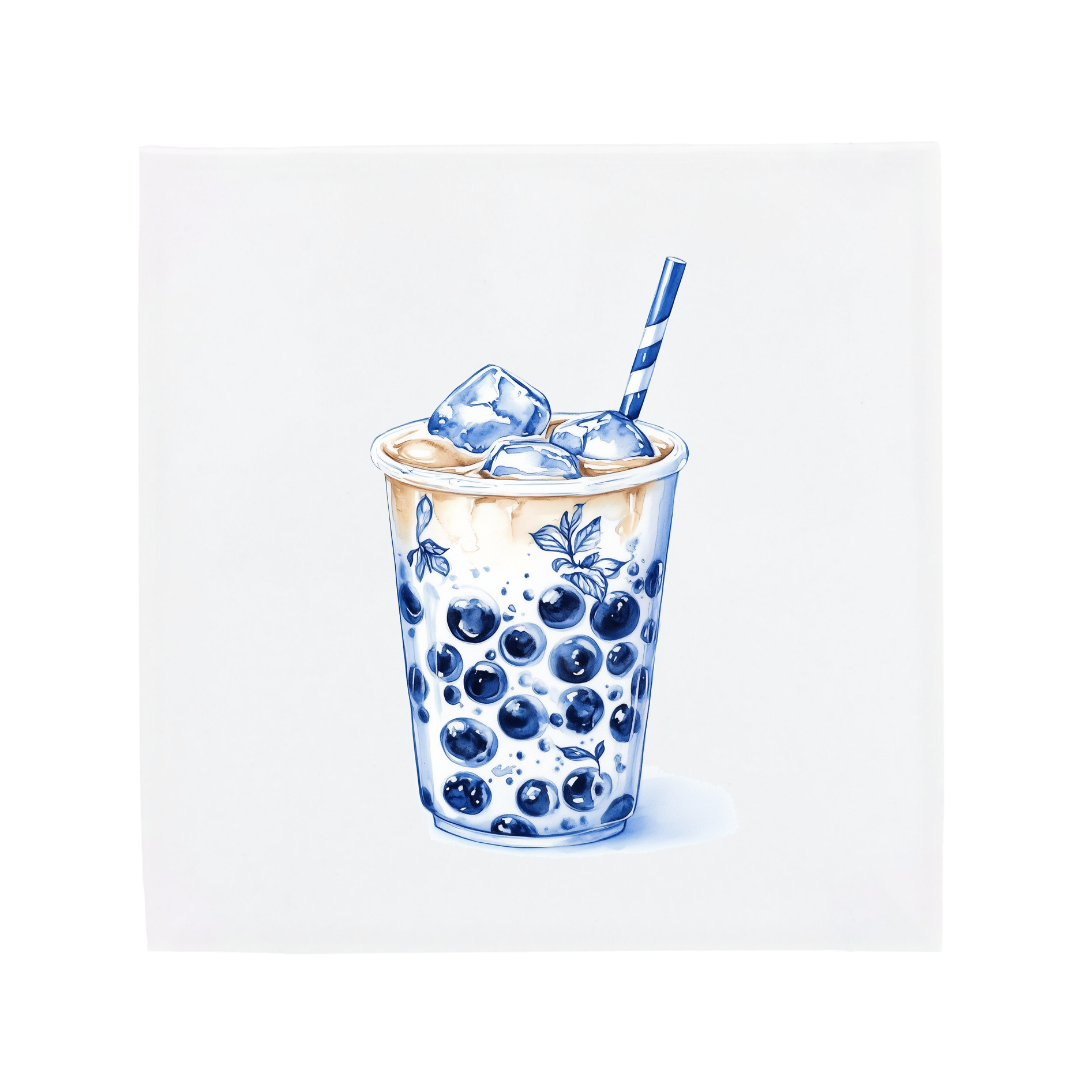 Bubble Tea | Delft Blue Ceramic Tile | The Dutch Tile Project