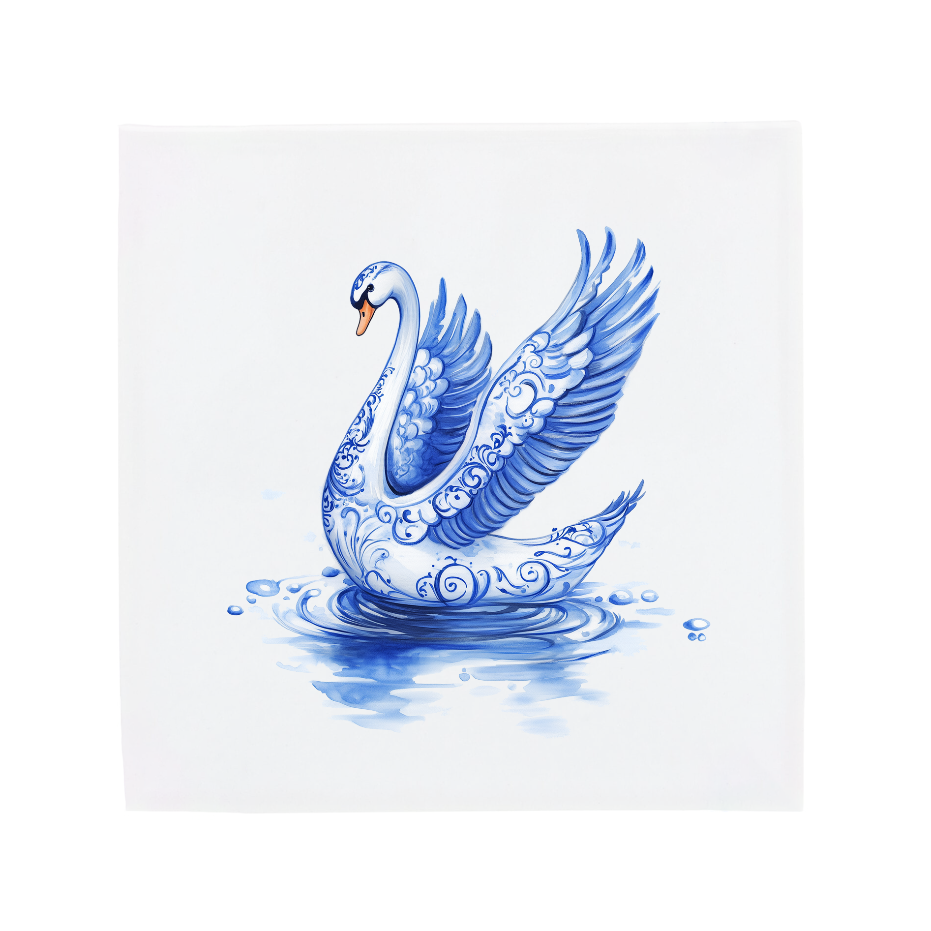 Swan | Delft Blue Ceramic Tiles | The Dutch Tile Project