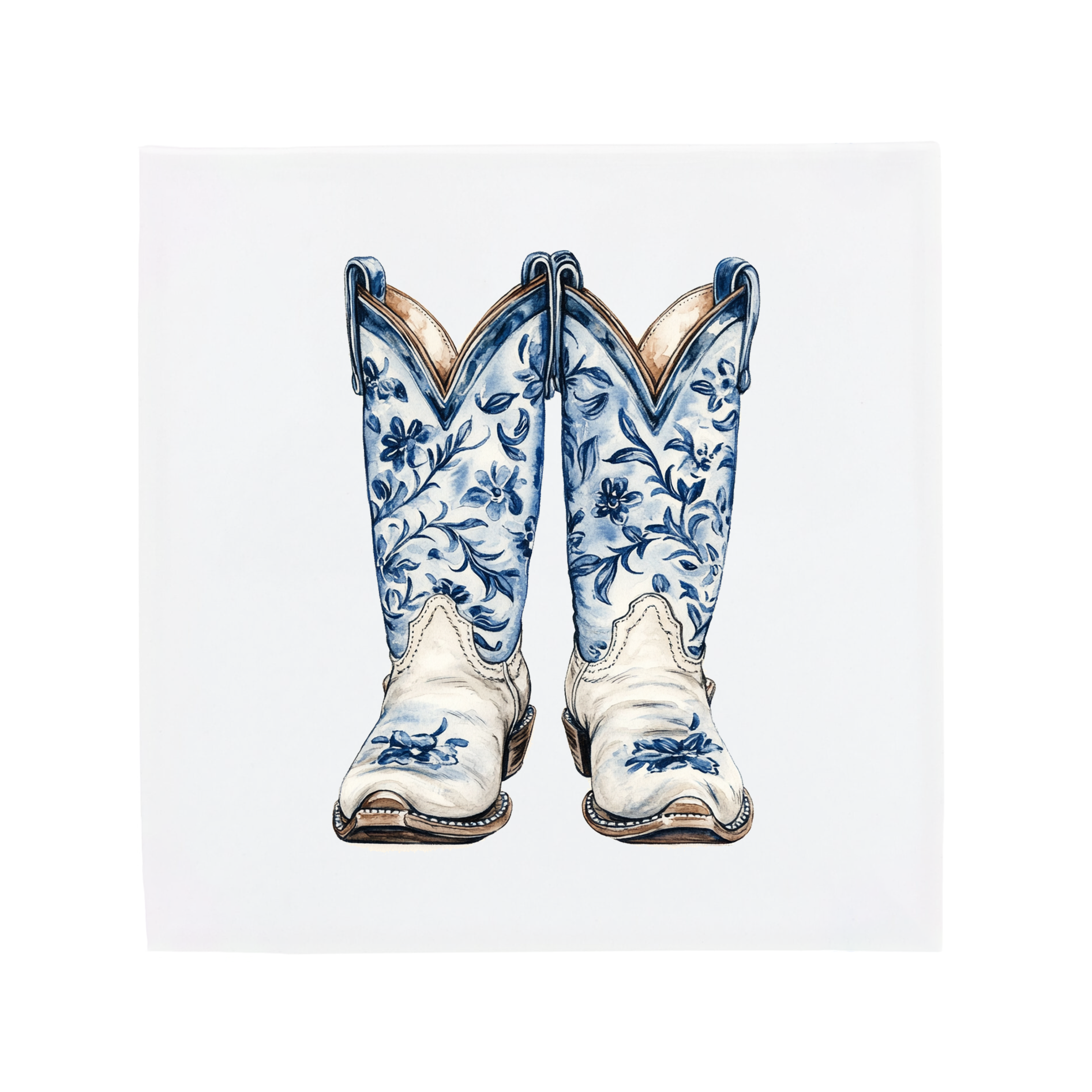 Male Cowboy Boots | Delft Blue Ceramic Tiles | The Dutch Tile Project