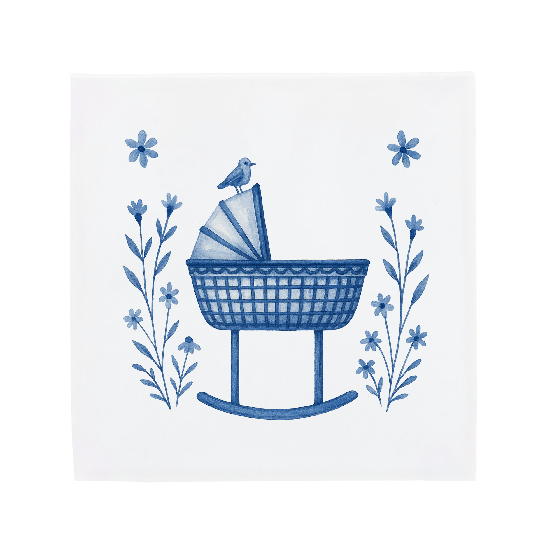 Wiegje | Delfts Blauw Tegeltje | The Dutch Tile Project
