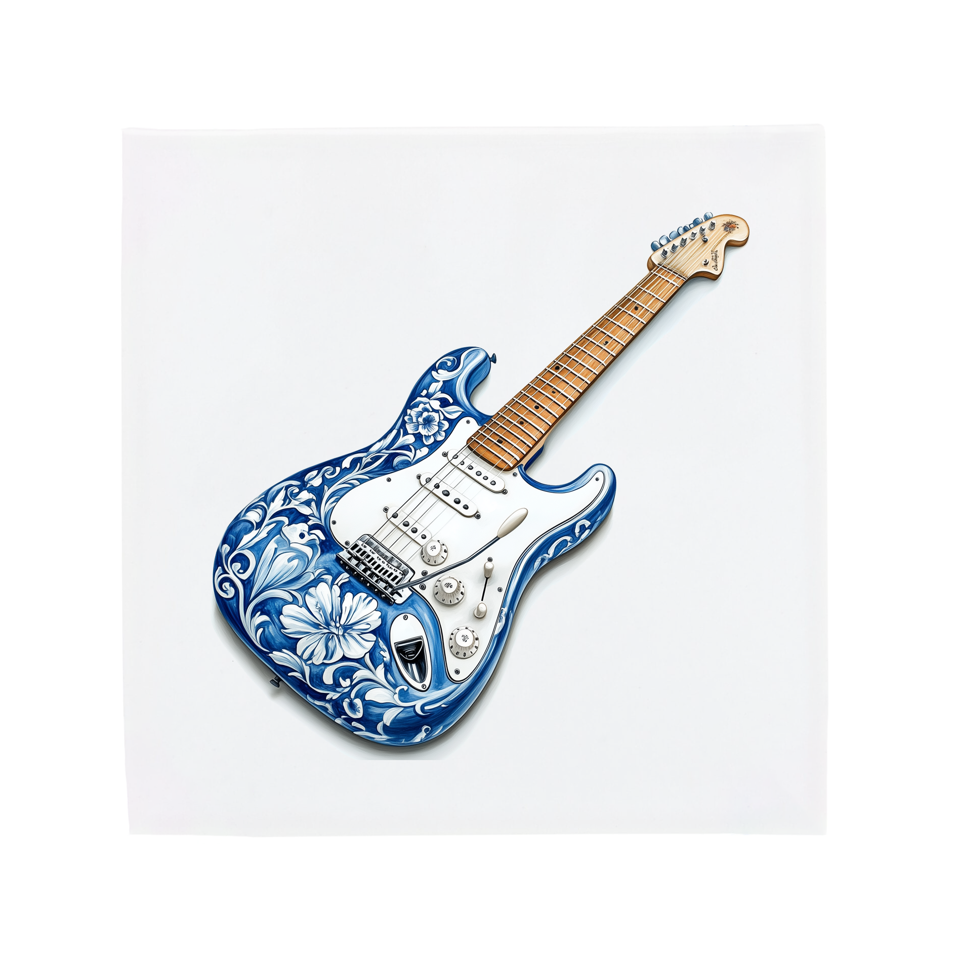 Electric Guitar | Delft Blue Ceramic Tiles | The Dutch Tile Project