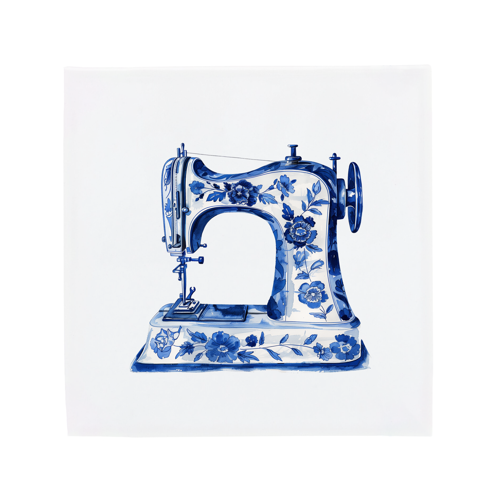 Vintage Sewing Machine | Delft Blue Ceramic Tiles | The Dutch Tile Project