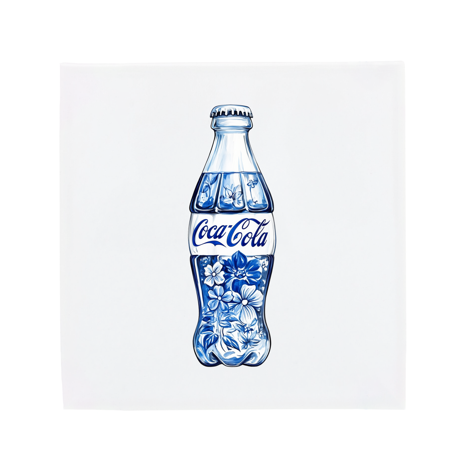 Classic Coca Cola Bottle | The Dutch Tile Project | Delft Blue Ceramic Tile