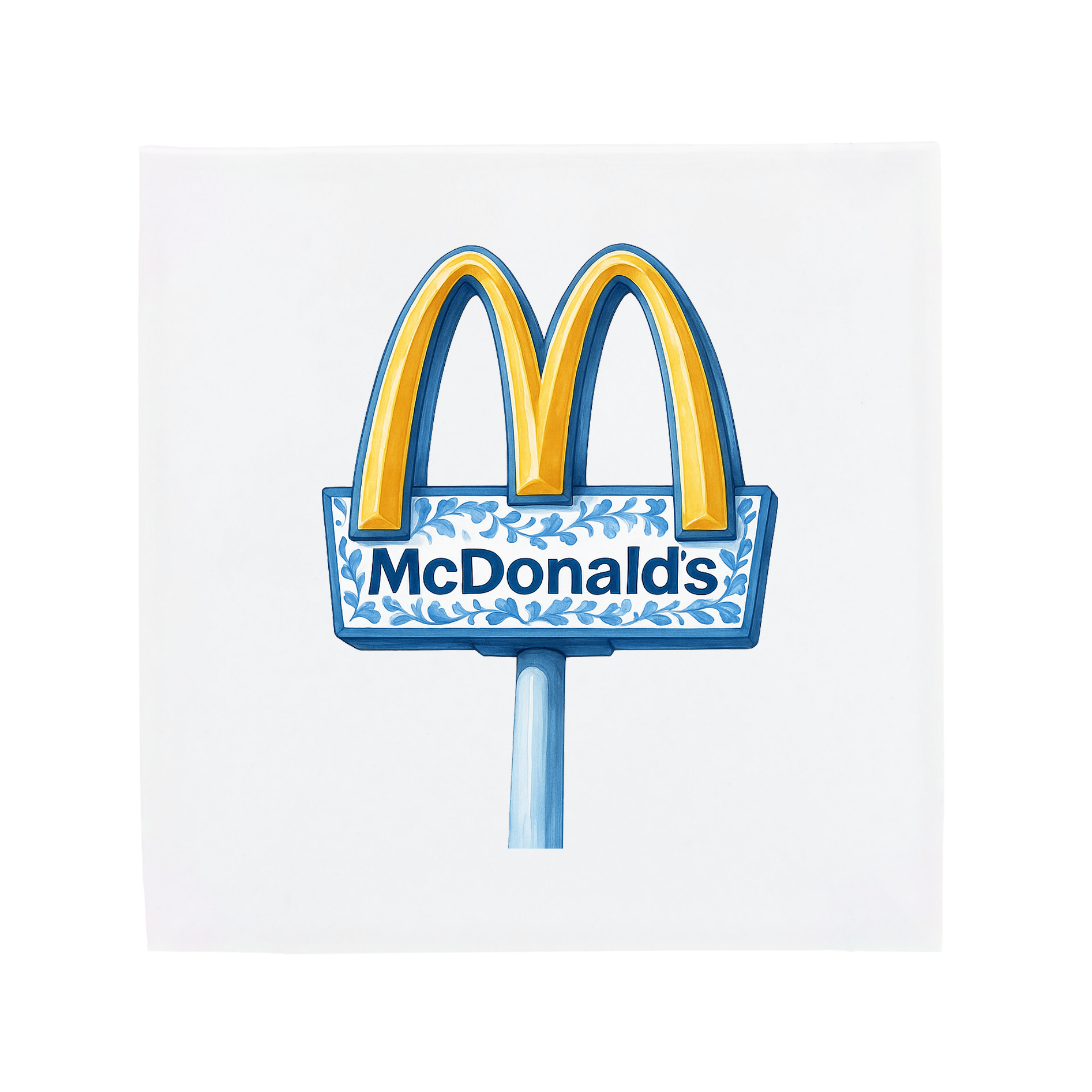 McDonald's Logo | Delft Blue Ceramic Tiles | The Dutch Tile Project