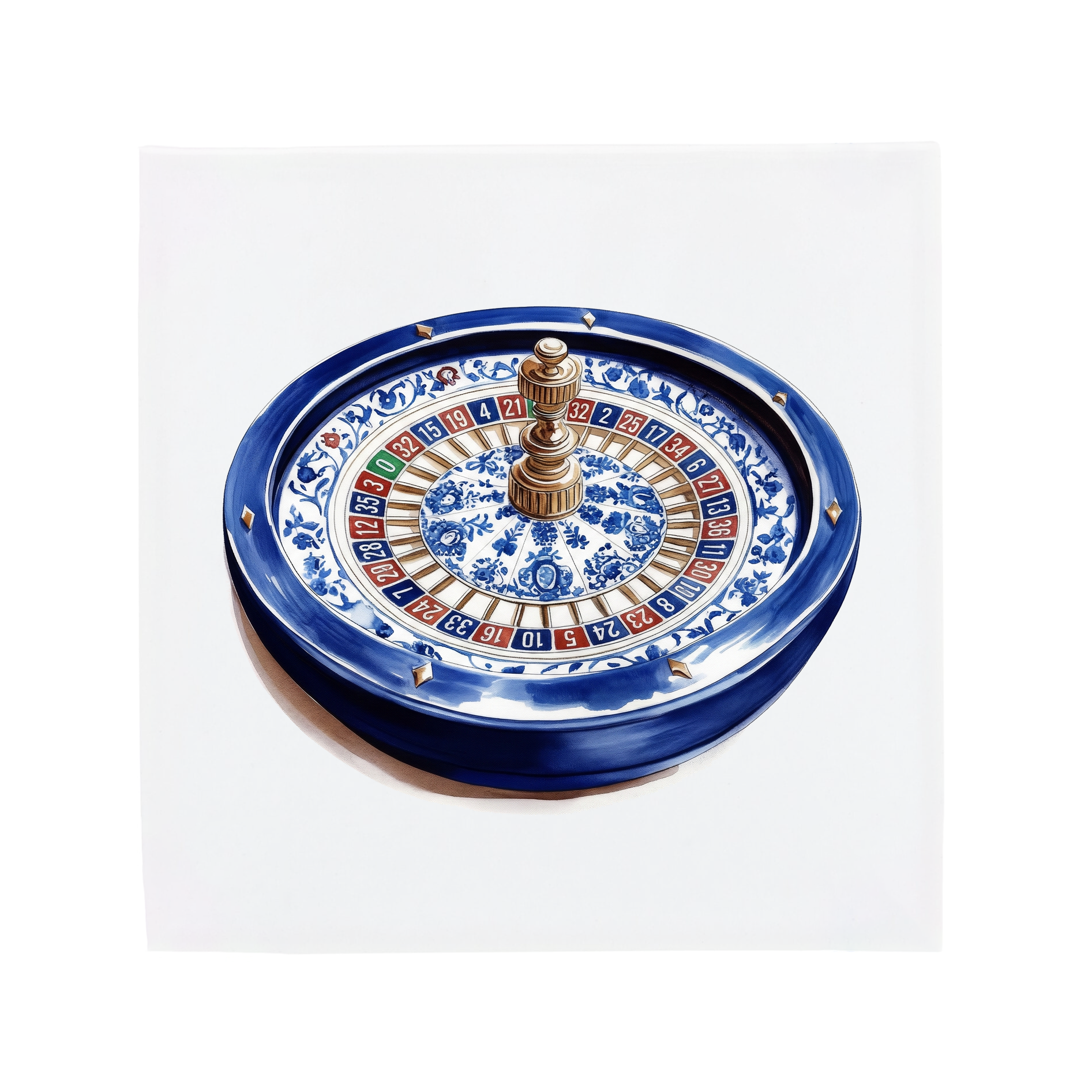 Roulette Wheel | Delft Blue Ceramic Tiles | The Dutch Tile Project