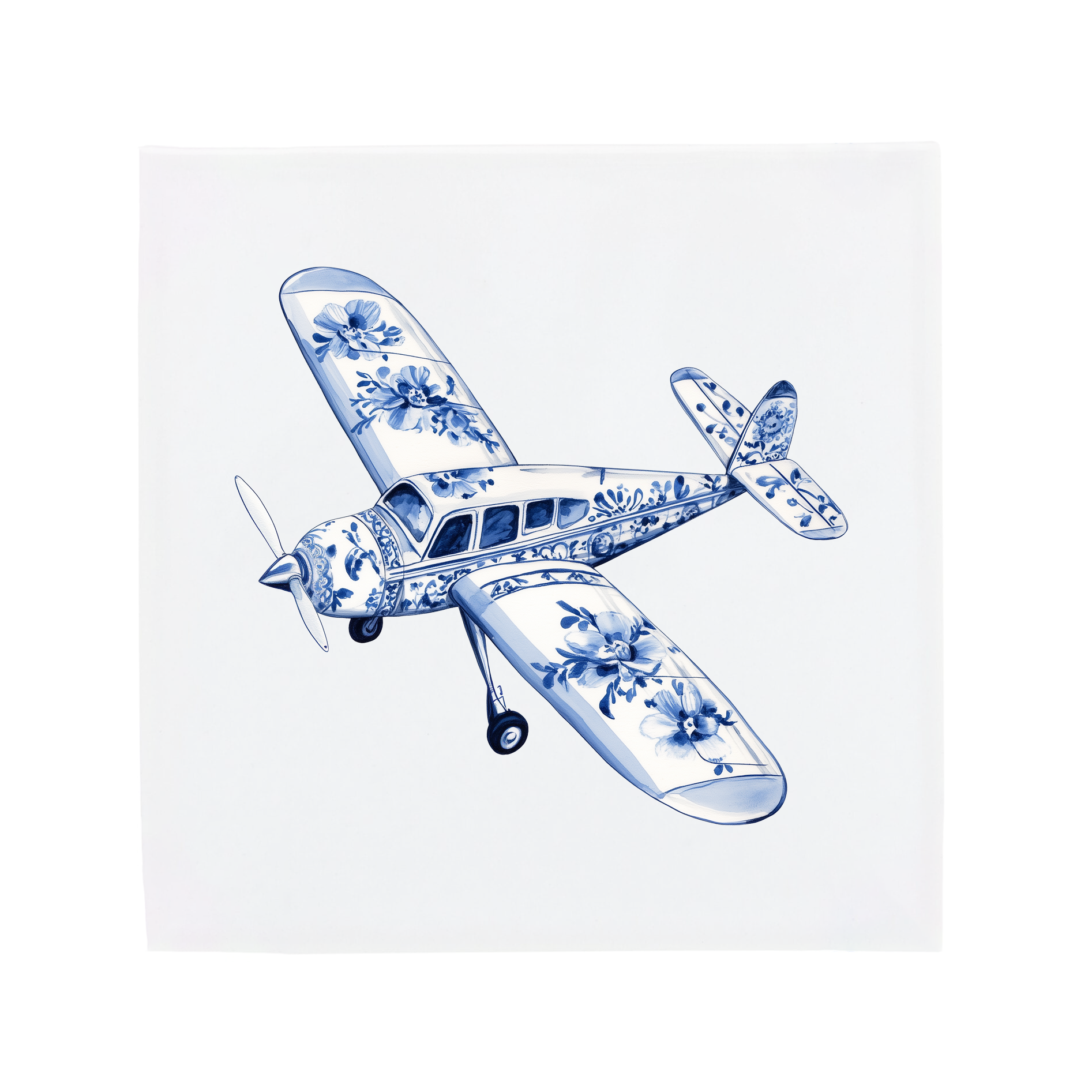 Light Sport Aircraft | Delft Blue Ceramic Tiles | The Dutch Tile Project