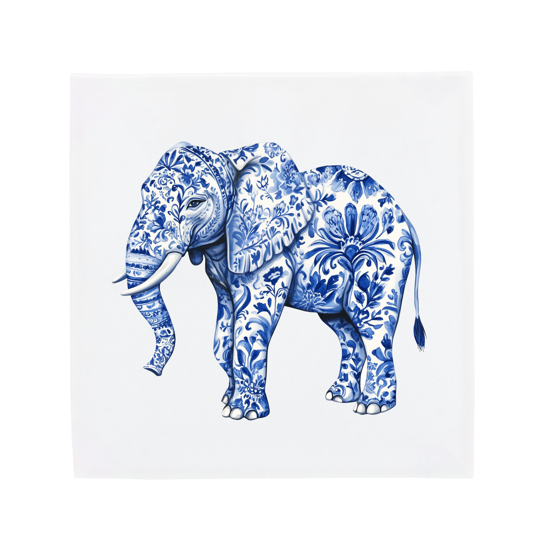 African Elephant | The Dutch Tile Project | Delft Blue Ceramic Tile