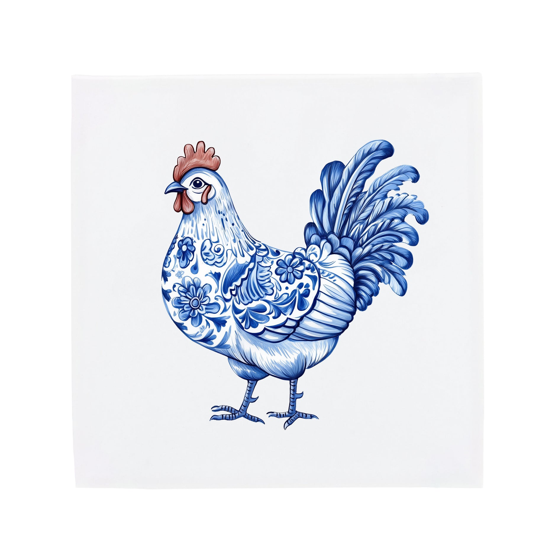 Chicken | Delft Blue Ceramic Tiles | The Dutch Tile Project