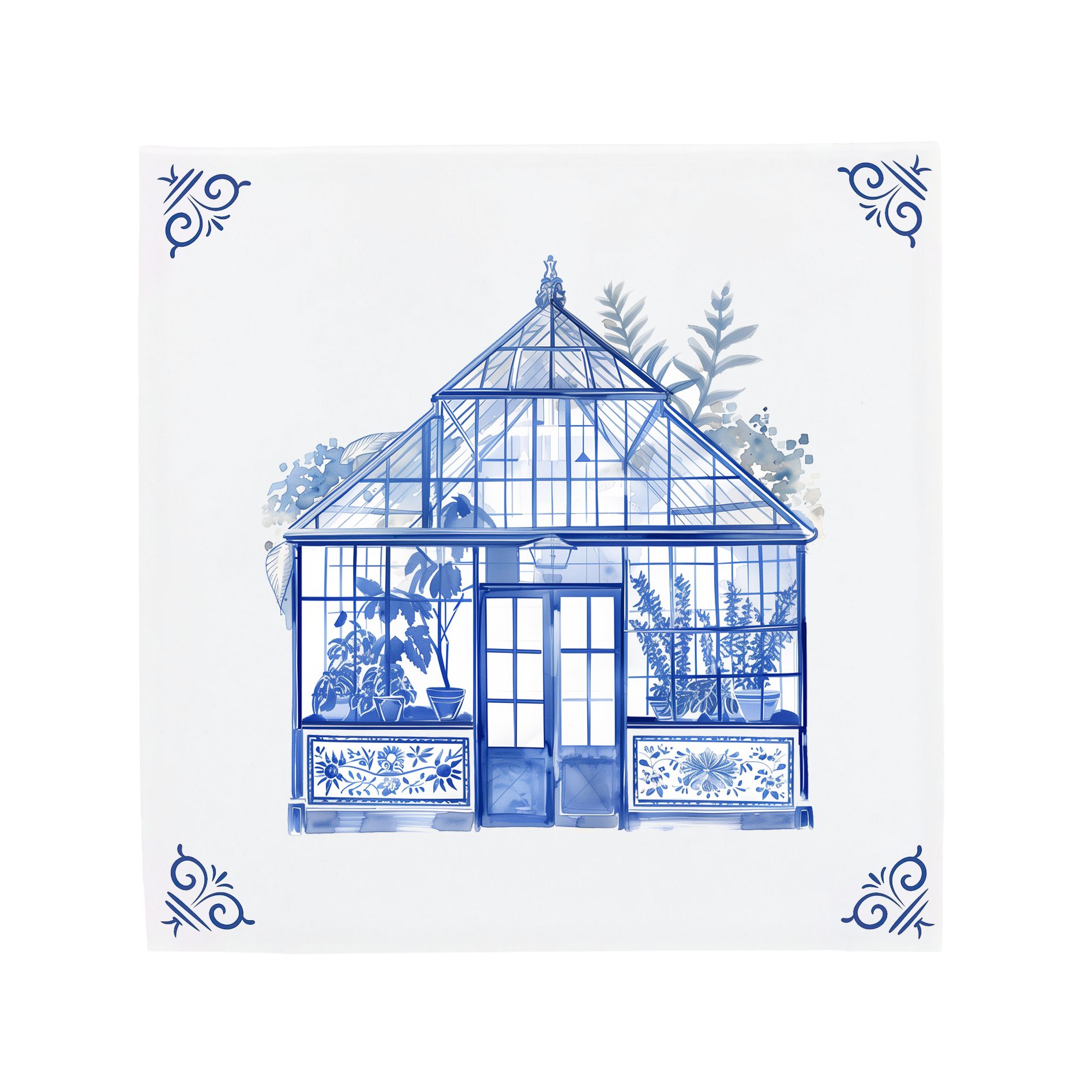 Greenhouse | Delft Blue Ceramic Tiles | The Dutch Tile Project