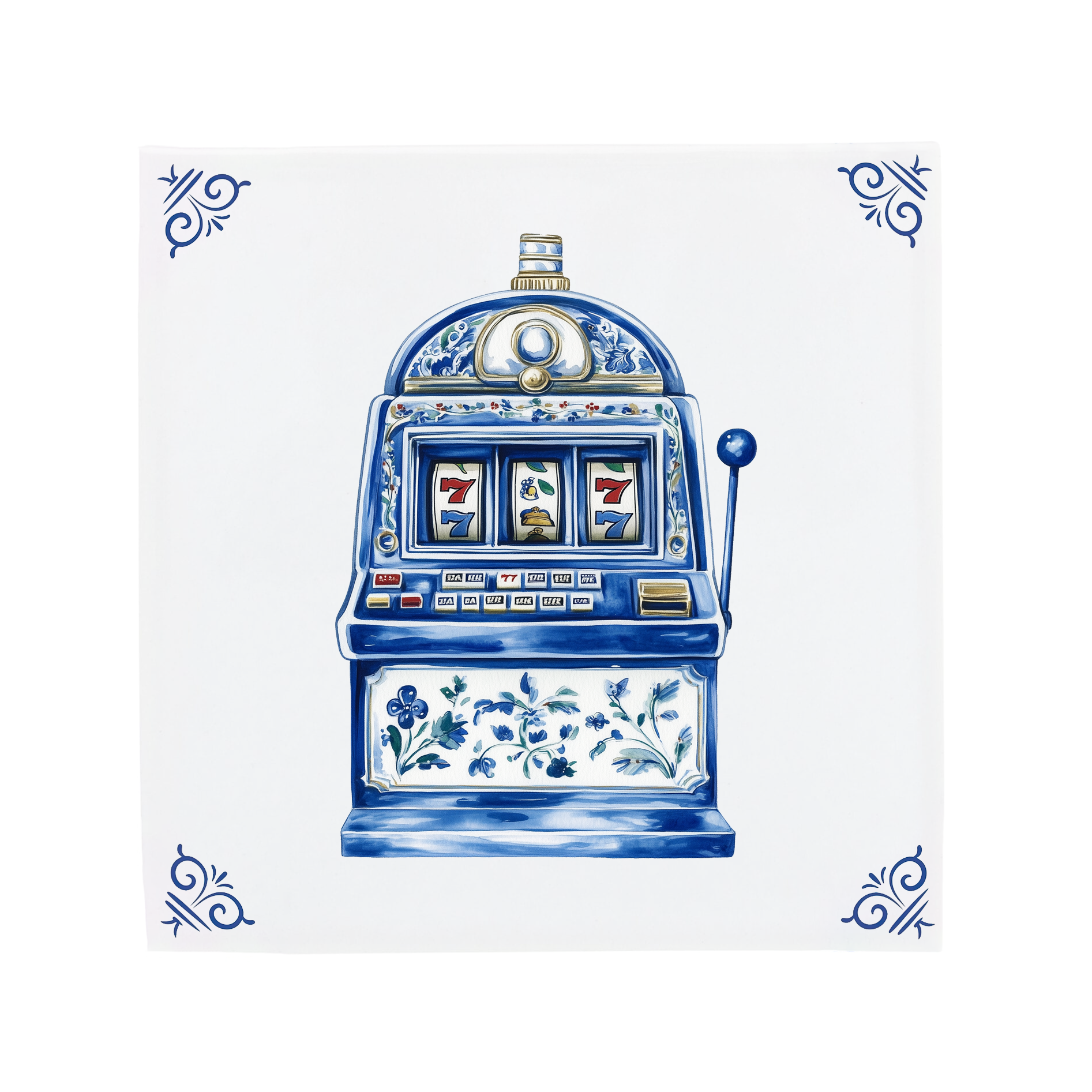 Slot Machine | Delft Blue Ceramic Tiles | The Dutch Tile Project