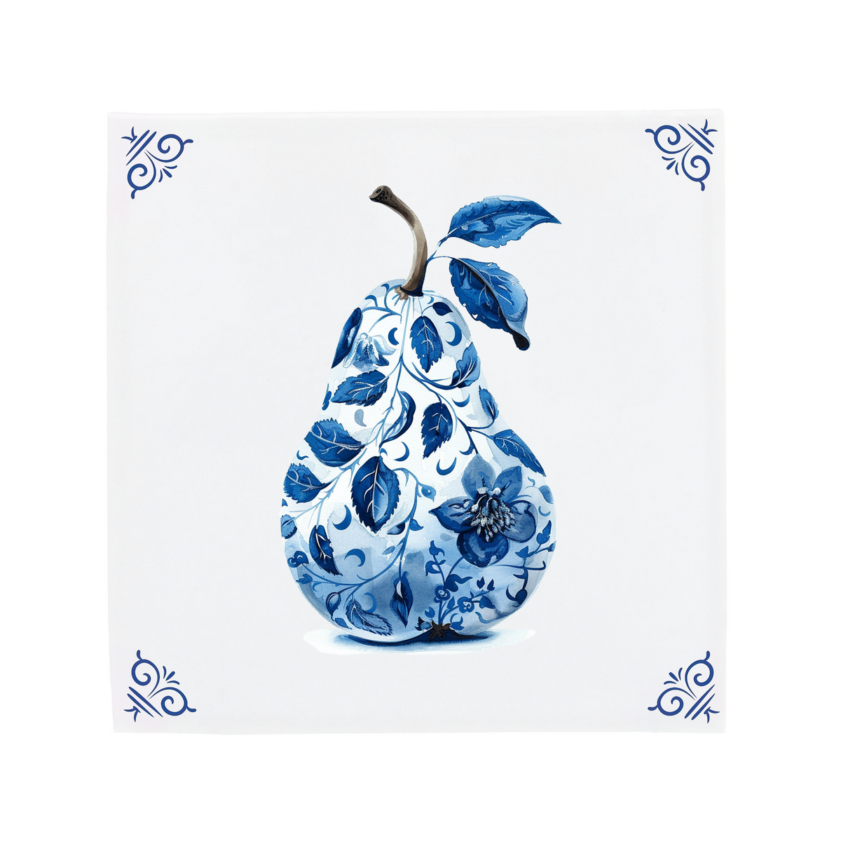 Pear | The Dutch Tile Project | Delft Blue Ceramic Tile