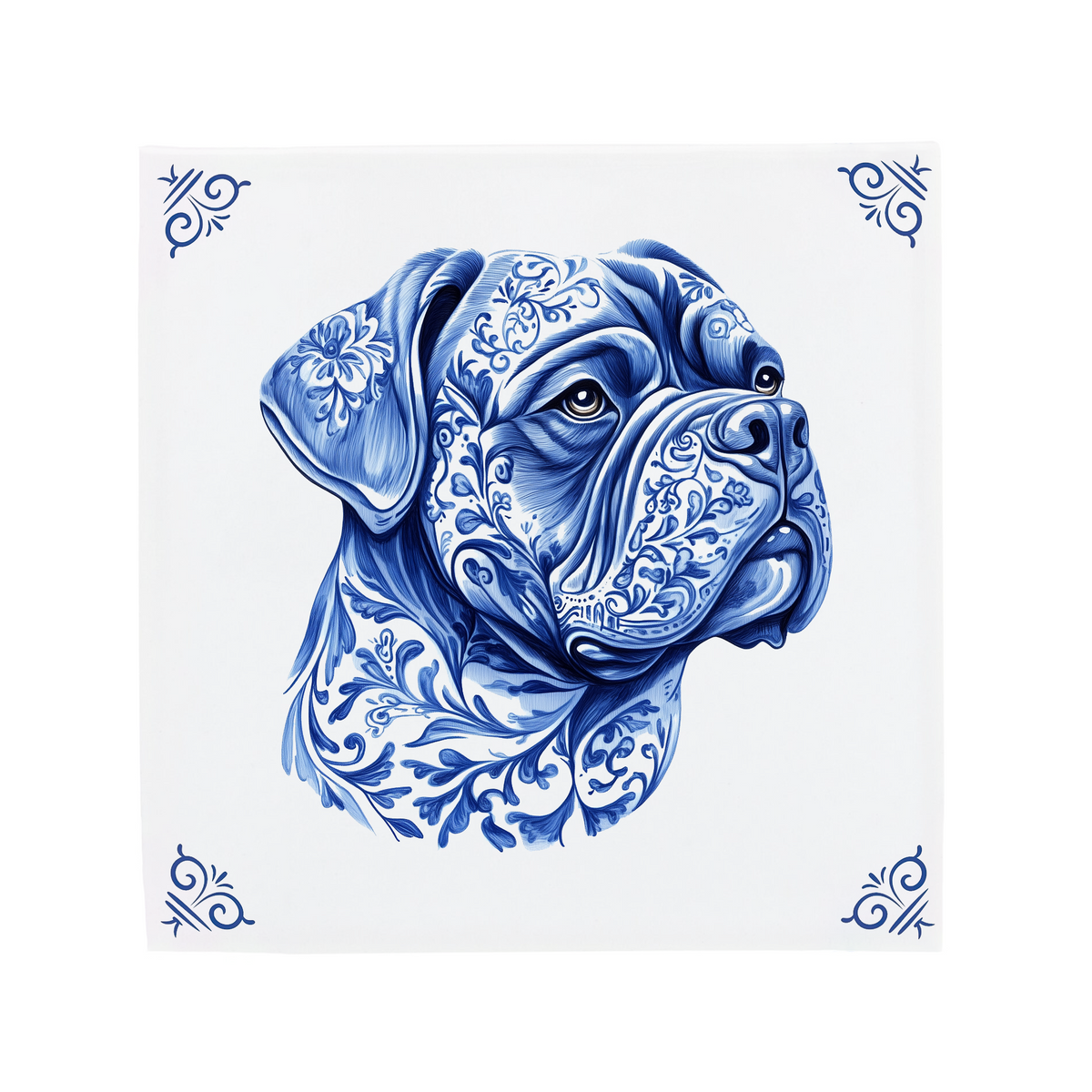 Rottweiler | The Dutch Tile Project | Delft Blue Ceramic Tile