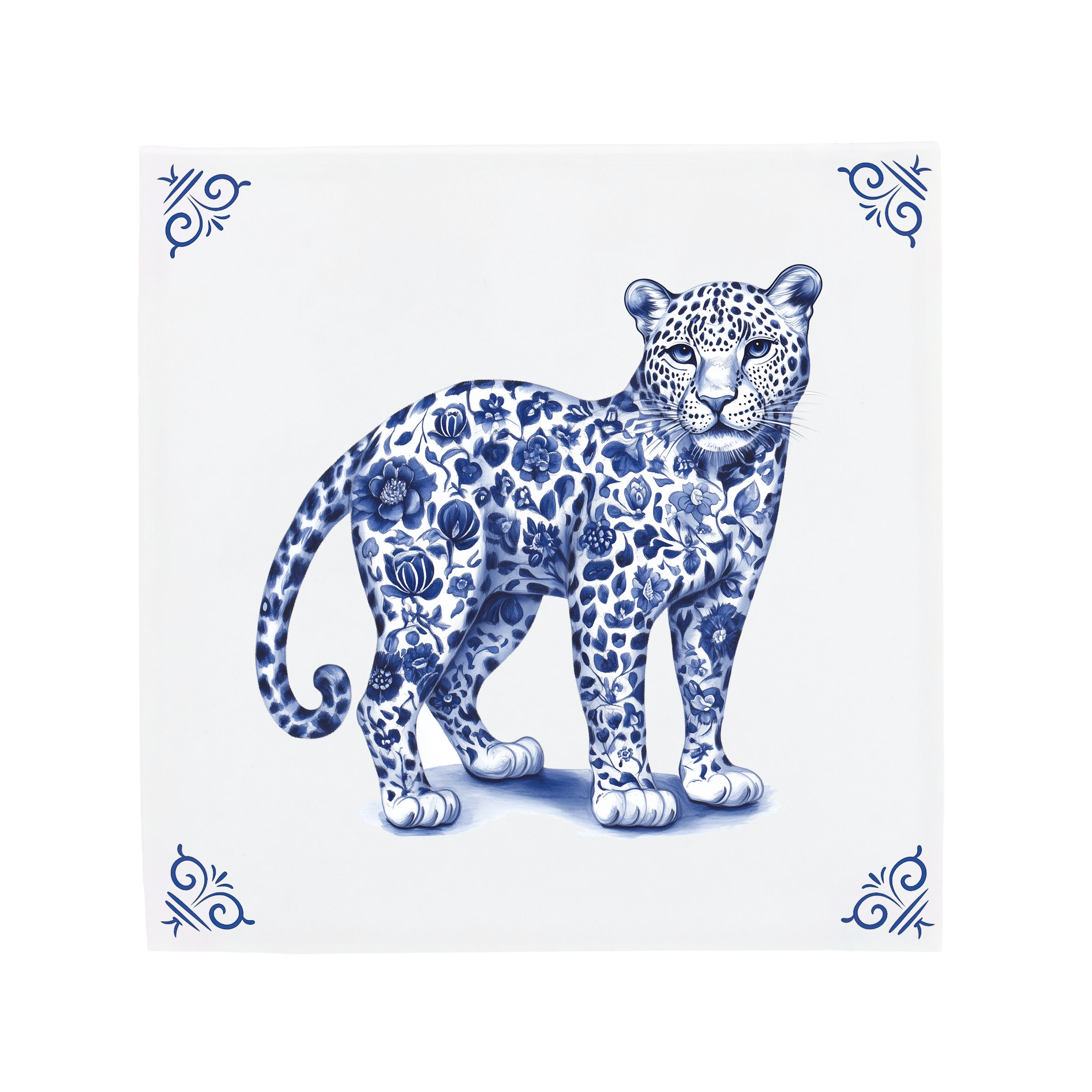 Leopard | The Dutch Tile Project | Delft Blue Ceramic Tile
