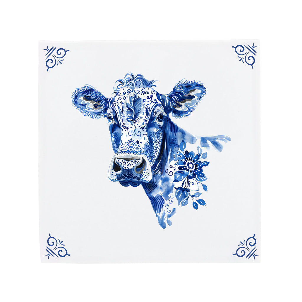 Cow | The Dutch Tile Project | Delft Blue Ceramic Tile