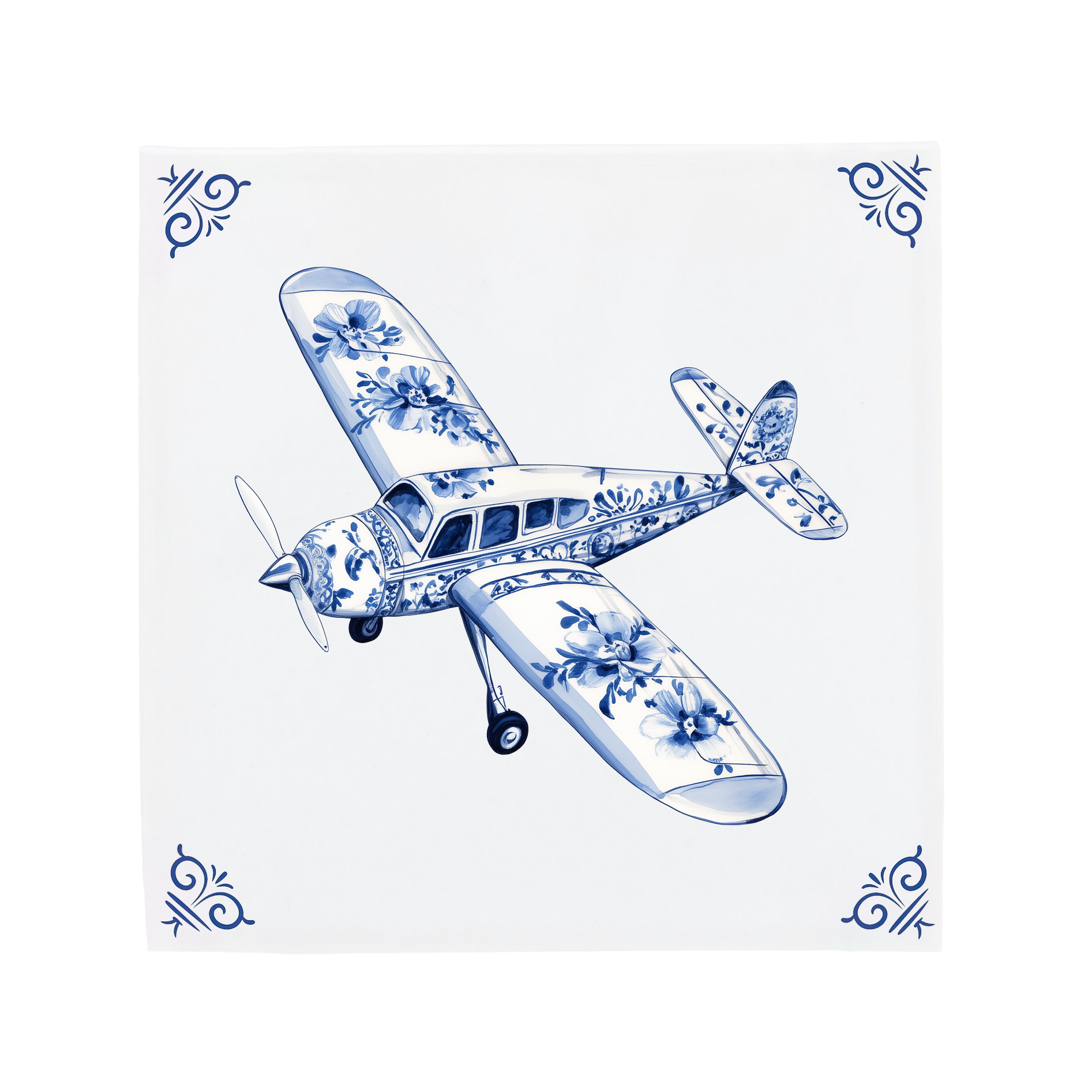 Light Sport Aircraft | Delft Blue Ceramic Tiles | The Dutch Tile Project