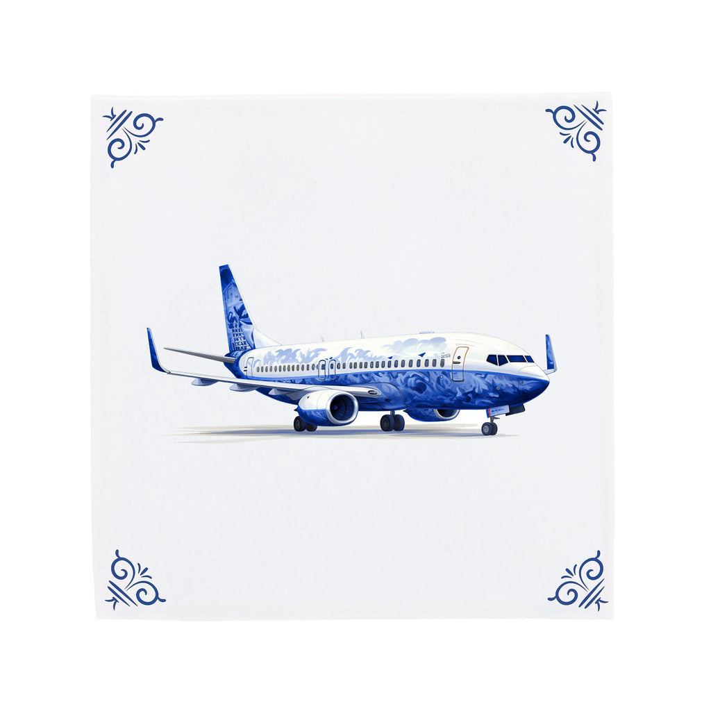 Airplane | The Dutch Tile Project | Delft Blue Ceramic Tile