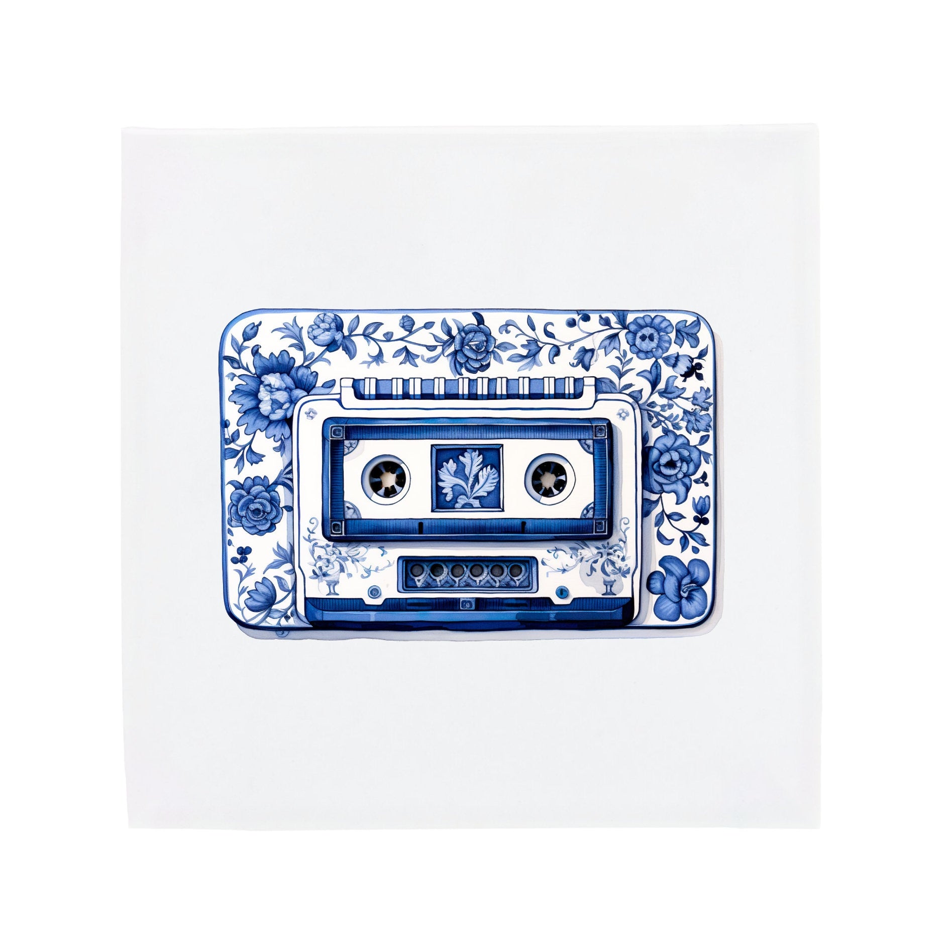 Casette Tape | The Dutch Tile Project | Delft Blue Ceramic Tile