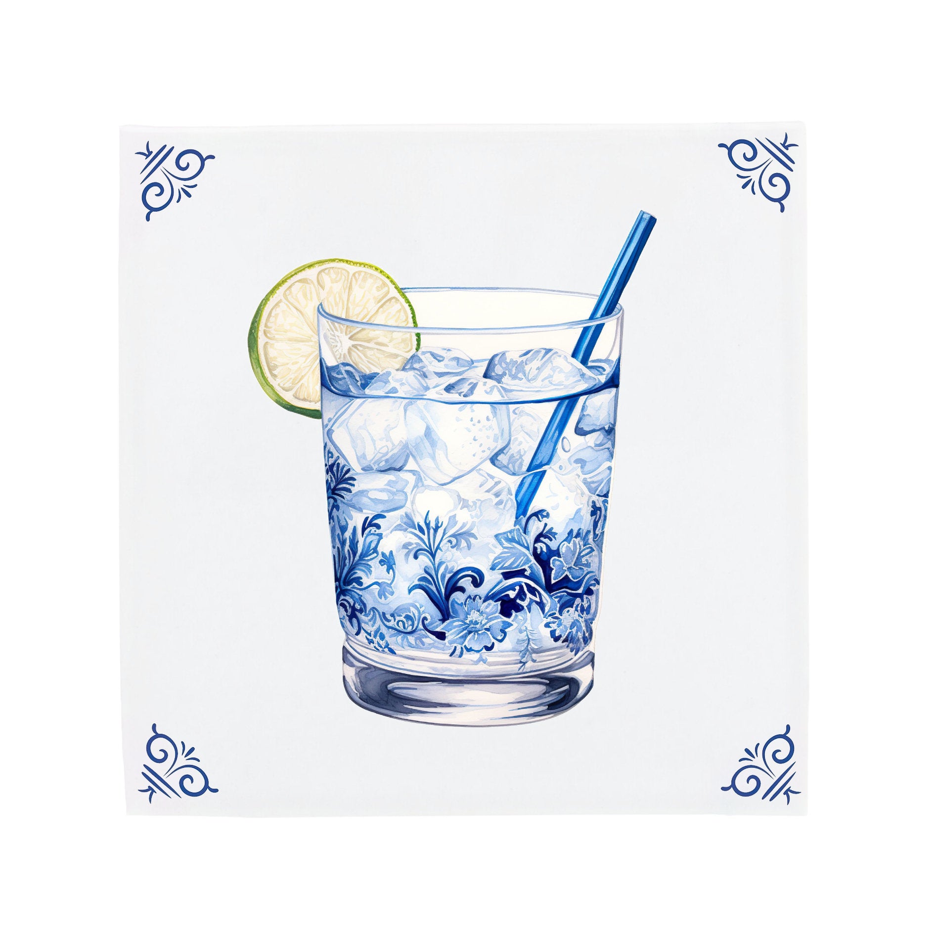 Gin and Tonic | The Dutch Tile Project | Delft Blue Ceramic Tile