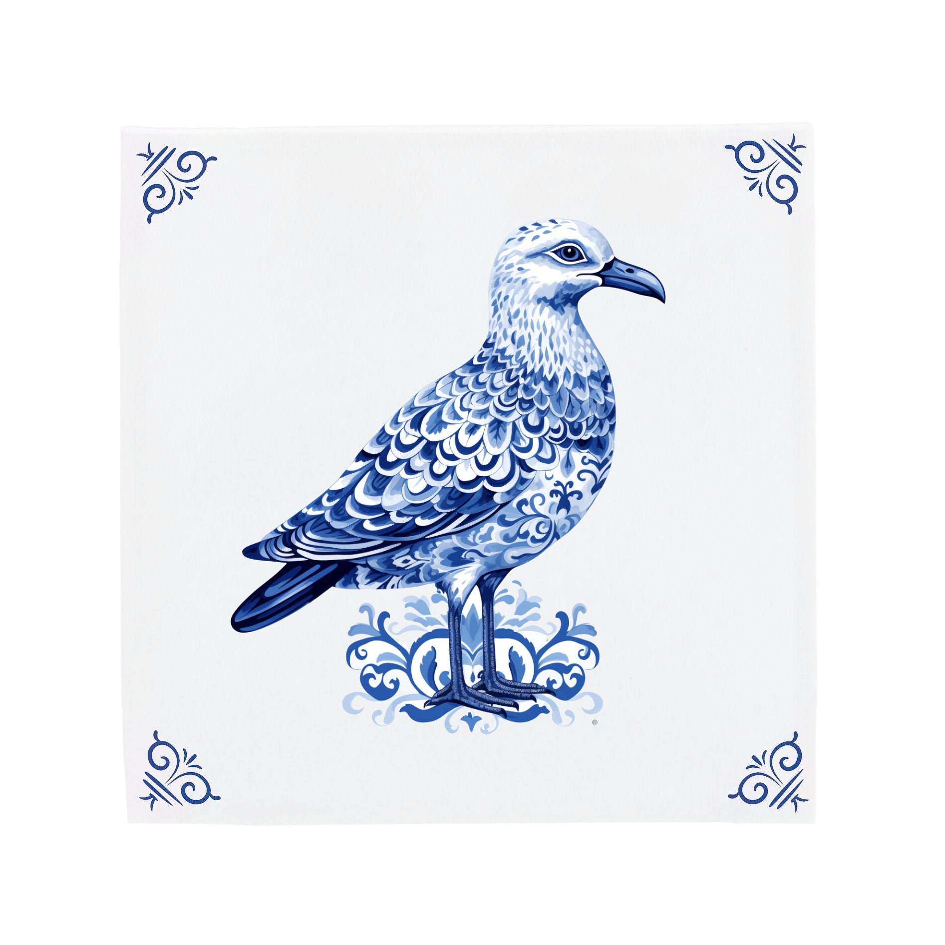 Seagull | The Dutch Tile Project | Delft Blue Ceramic Tile